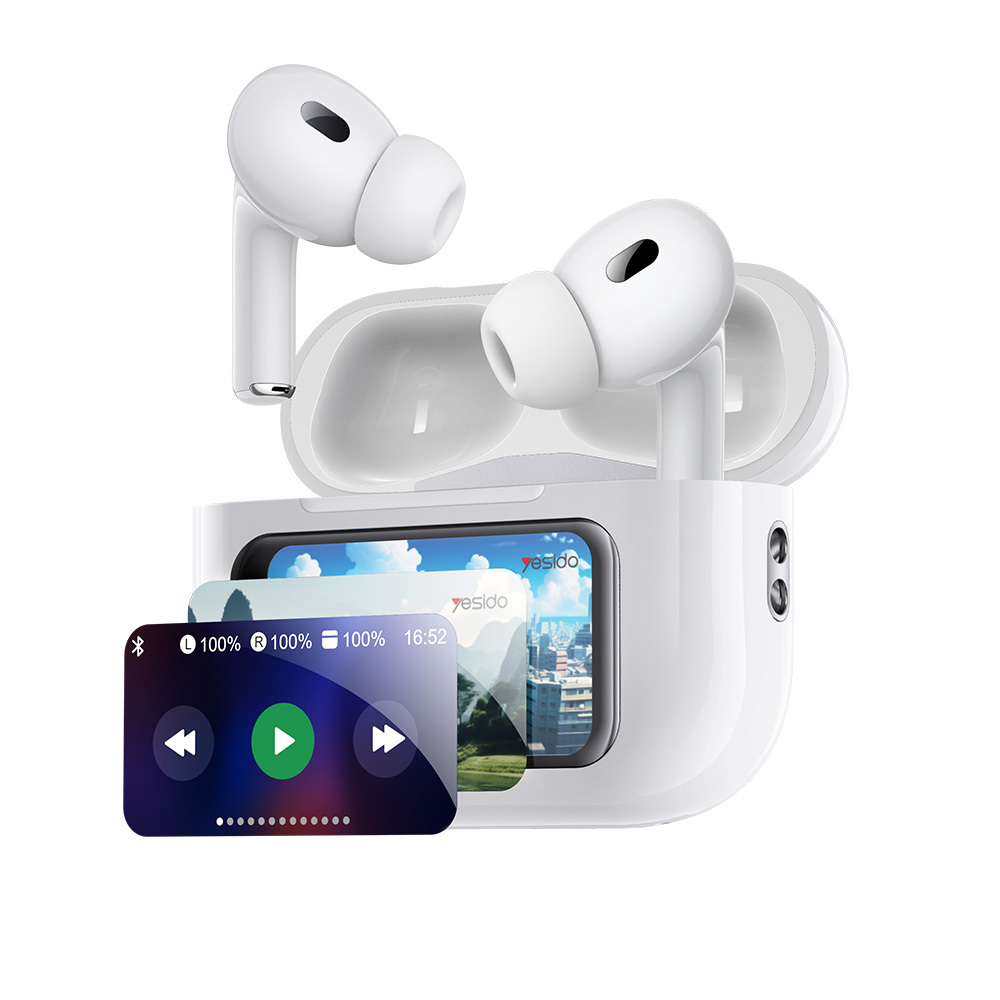 Amazing Bluetooth Earbuds ANC+ENC, LCD Touch Screen Display, USB-C, Mu ...